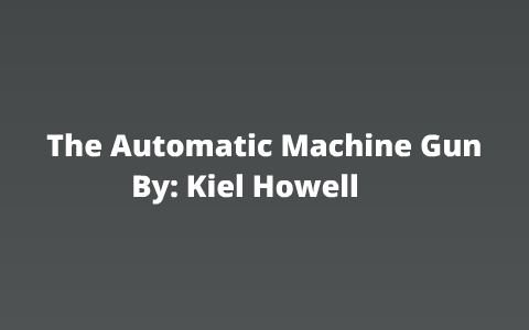The Invention of the Arrow Machine Gun. by Kiel Howell