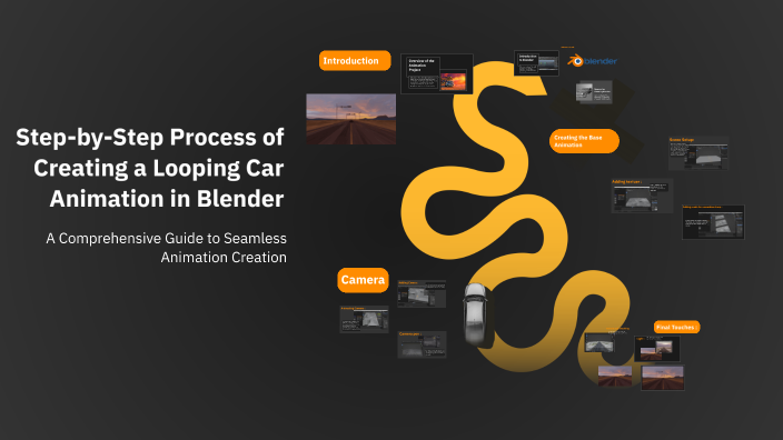 Step-by-Step Process of Creating a Looping Car Animation in Blender by lola lela on Prezi