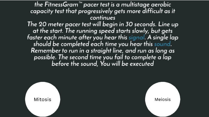 The 20 meter pacer test will begin in 30 seconds. Line up at the start ...