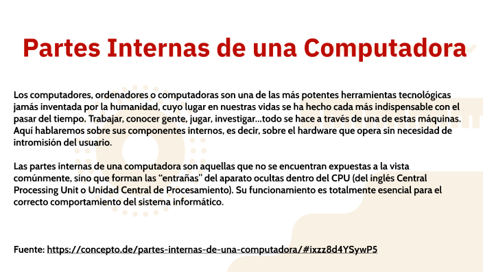 Partes Internas de una Computadora by Samuel Tolosa Asprilla on Prezi