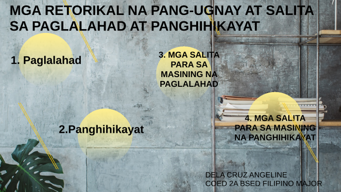 MGA RETORIKAL NA PANG-UGNAY AT SALITA SA PAGLALAHAD AT PANGHIHIKAYAT by ...