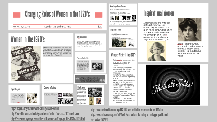 Changing Roles of Women in the 1920's by Rose Tyler on Prezi