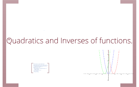 Chapter 3: Quadratics and inverses of functions. by johanna martinez on ...
