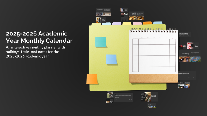 2025-2026 Academic Year Monthly Calendar by Mrs Zagrodny on Prezi