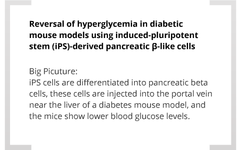 Reversal of hyperglycemia in diabetic mouse models using induced ...