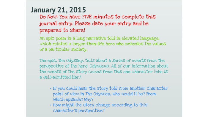 Odyssey Narrative Writing Task by Tara Okun on Prezi