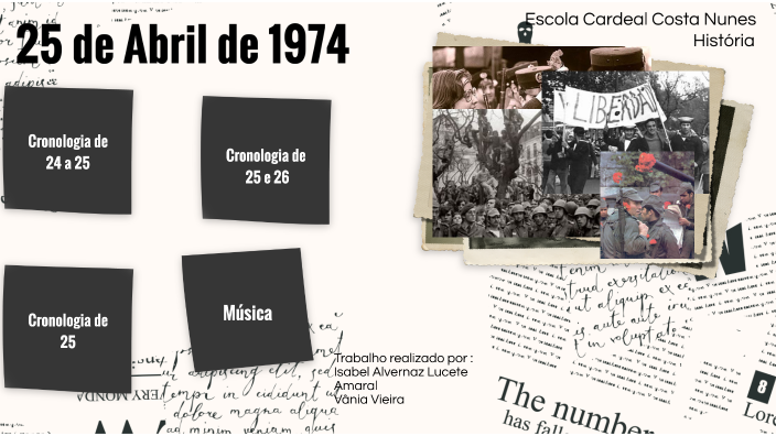 Trabalho de História - 25 de abril by Vânia Vieira on Prezi