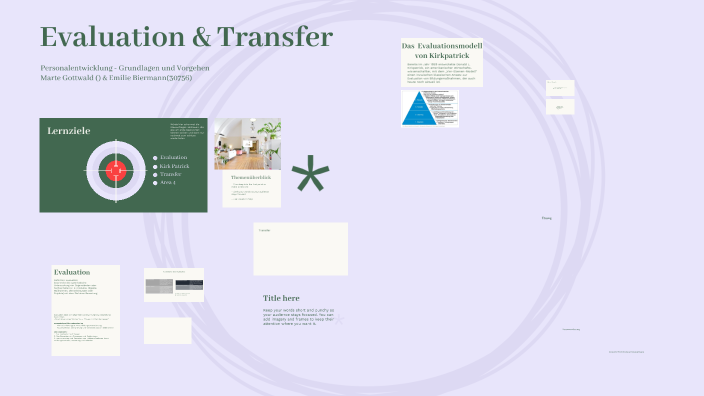 Evaluation & Transfer by Emilie Biermann on Prezi