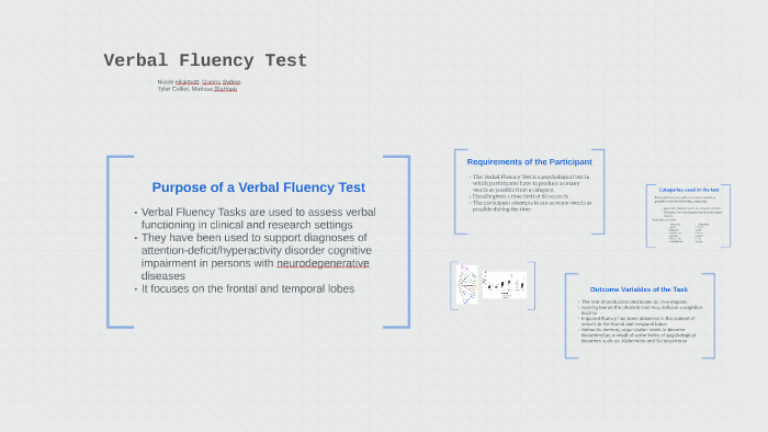 Verbal Fluency Test by Nicole Hickmott on Prezi