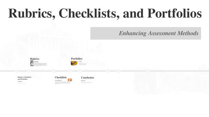 Rubrics, Checklists, and Portfolios by Dennis Wilcox on Prezi