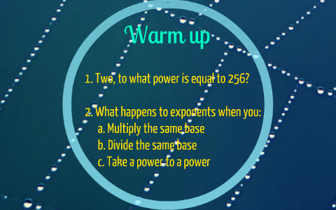 Applying Properties of Exponents by cassidy proctor on Prezi