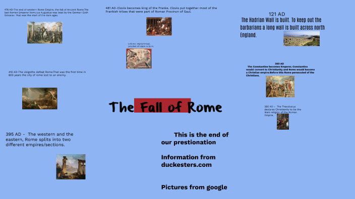 The fall of Rome Timeline by Taron Rogers on Prezi