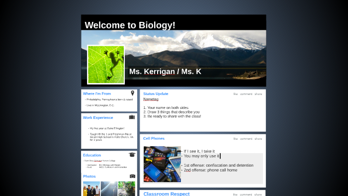 Standard Bio Welcome by Olivia Kerrigan on Prezi