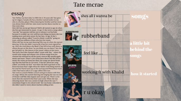 Tate Mcrae by Hope Conklin on Prezi