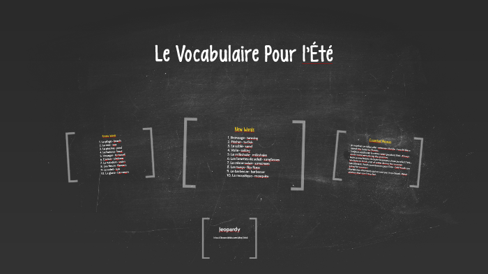 Le Vocabulaire Pour l'Été by Sofia Gallin on Prezi