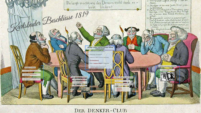 Der Denker Club Karikatur Analyse