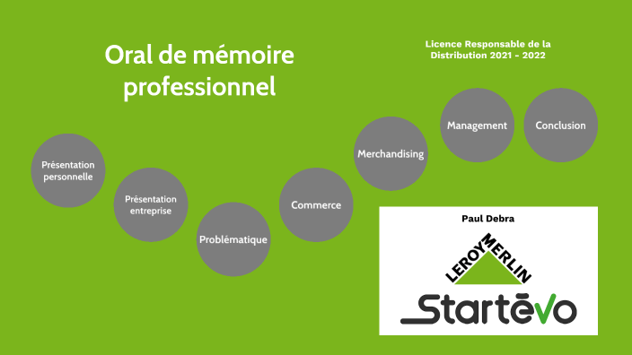 Oral de mémoire professionnel by Paul Debra on Prezi