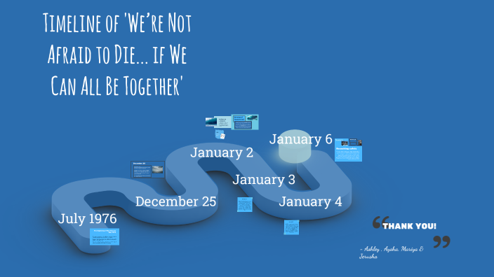 Timeline of 'We’re Not Afraid to Die... if We Can All Be Together' by ...
