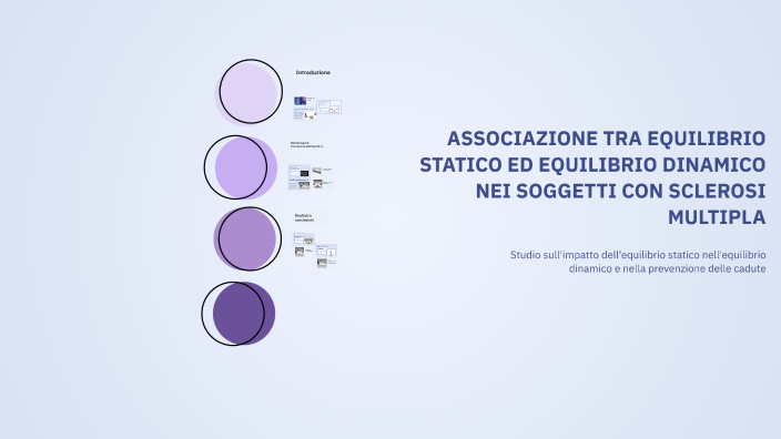 ASSOCIAZIONE TRA EQUILIBRIO STATICO ED EQUILIBRIO DINAMICO NEI SOGGETTI ...