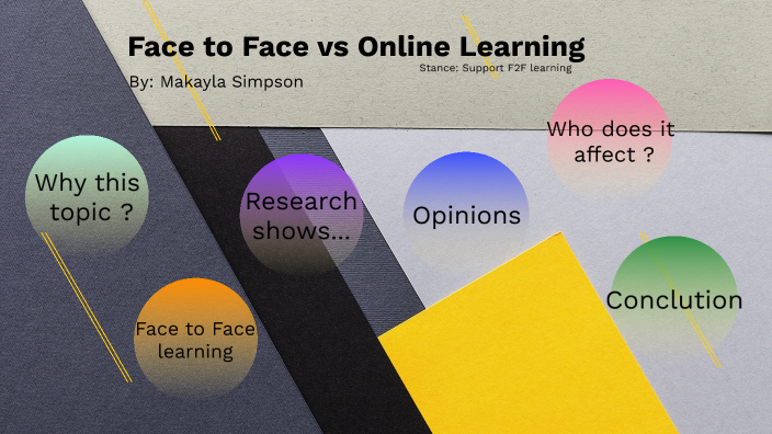 F2F vs Online Learning by Makayla Simpson on Prezi