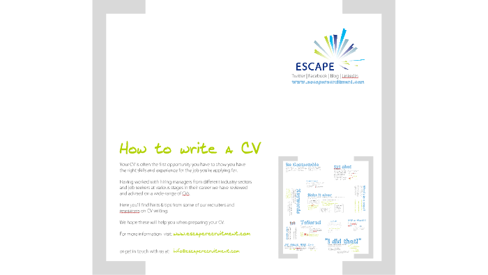 How to write a CV by Escape Recruitment on Prezi