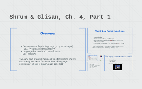 Shrum & Glisan, Ch. 4, Part 1 by Ian Thorley on Prezi