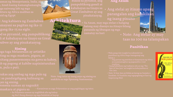 Mga pamana ng africa,america at mga pulo sa pacific by Kylle Kaizen U ...