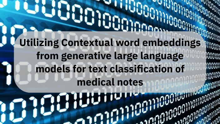 Utilizing Contextual word embeddings from generative large language models for text ...