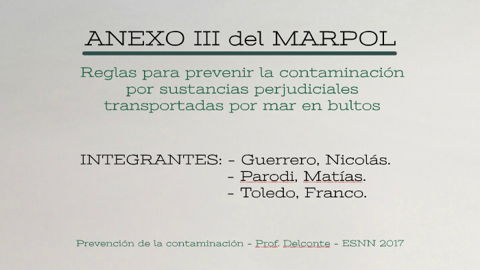 ANEXO III MARPOL by NDG0305 on Prezi