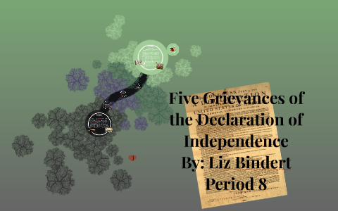 The Grievances of the Declaration of Independence by Elizabeth Bindert ...