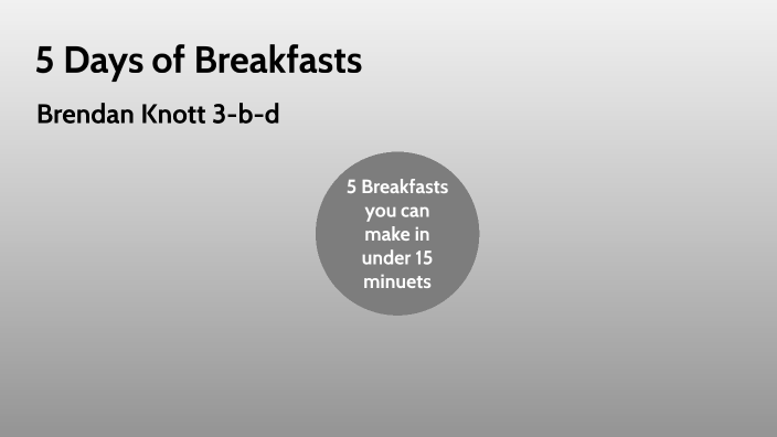 5 Breakfasts preasontation by Brendan Knott on Prezi