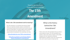 13th Amendment Fact Sheet by Cindy Rivera-Flores _ Student - Mill on ...