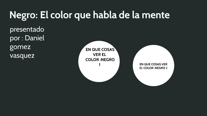 Negro: El color que habla de la mente by Daniel Gomez on Prezi