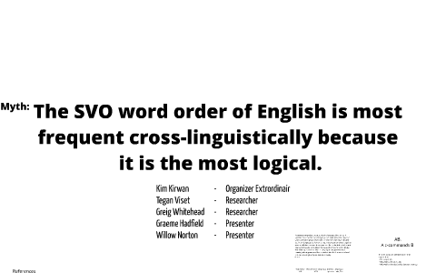 The SVO word order of English is most frequent cross-linguis by Graeme ...