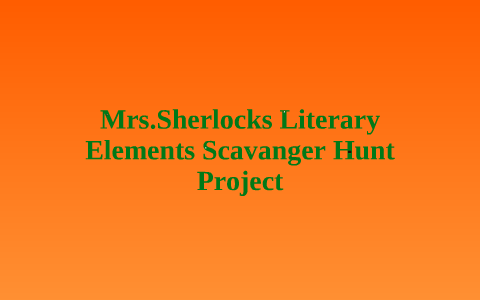 Literary Elements Scavenger Hunt by HUNTER PELHAM