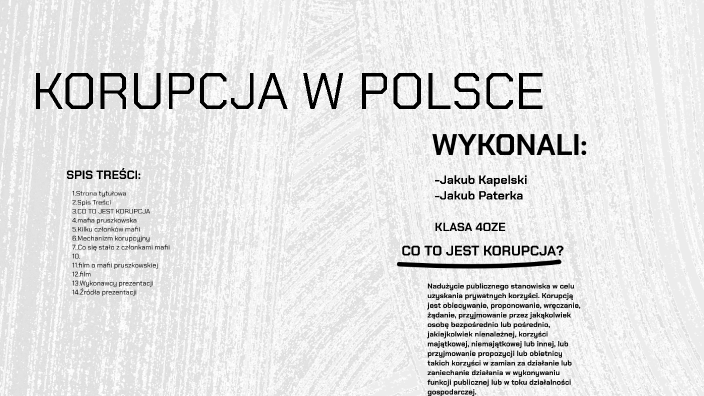KORUPCJA W POLSCE by Jakub Kapelski on Prezi