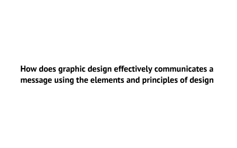 How graphic design effectively communicates a message using the ...
