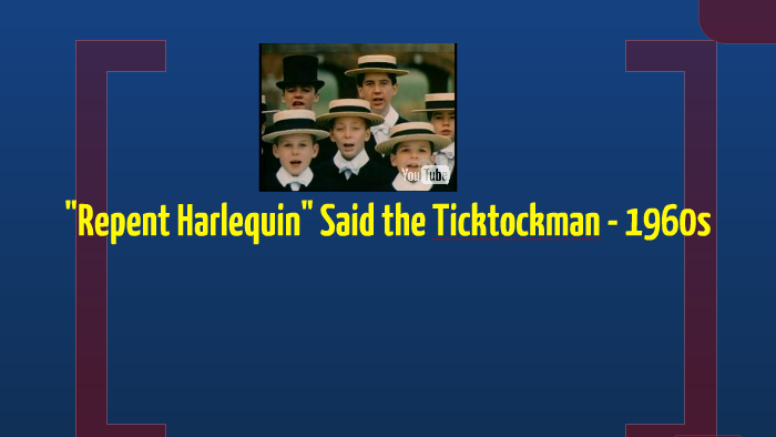 "Repent Harlequin!" Said the Ticktockman - 1960s by Tandalaya White on ...