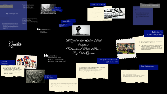All quiet on the Western Front Chapter 8 Nationalism & Political Power ...