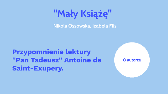 Mały Książę by Izabela Flis on Prezi