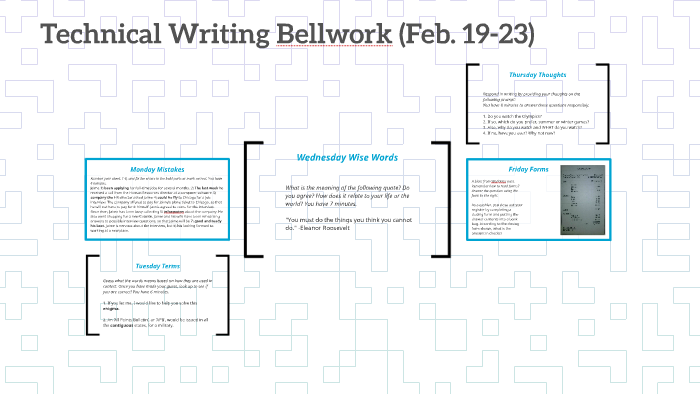 Technical Writing Bellwork (Feb. 19-23) by Jeannine LeJeune on Prezi