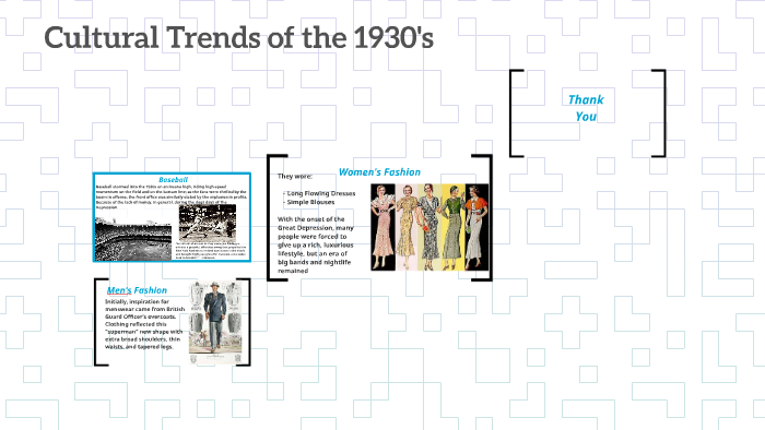 Cultural Trends of the 1930's by ryan ellenberger