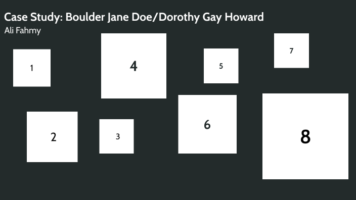 Ali Fahmy - Case Study: Boulder Jane Doe/Dorothy Gay Howard by Minerboy ...