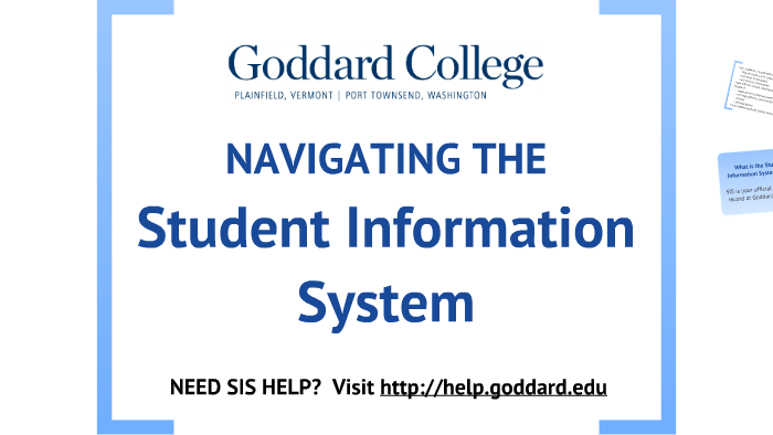 Navigating the Student Information System (SIS) by Goddard College IT ...