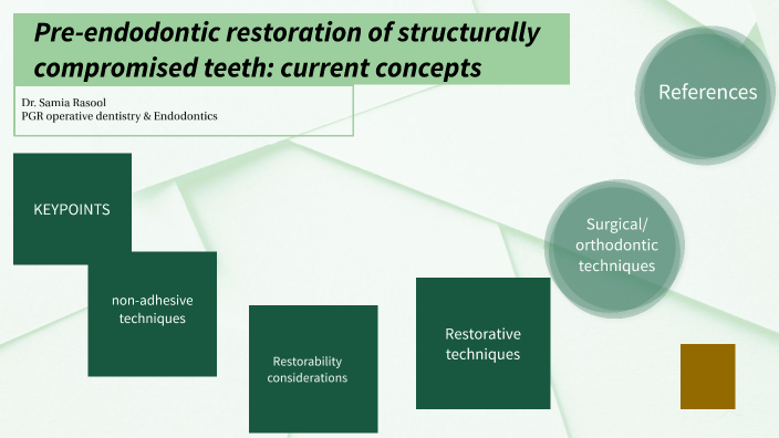 Pre-endodontic restoration of structurally compromised teeth: current ...