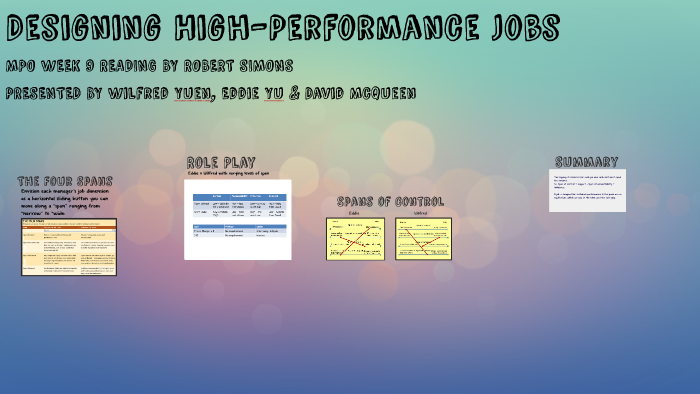 Designing High Performance Jobs by David McQueen on Prezi
