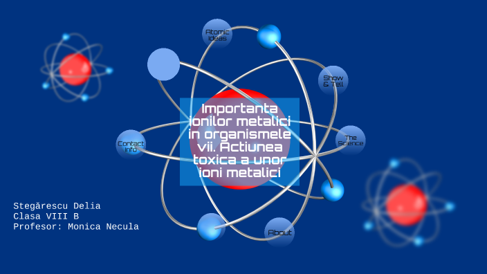 Importanța ionilor metalici în organismele vii. Acțiunea toxică a unor ...