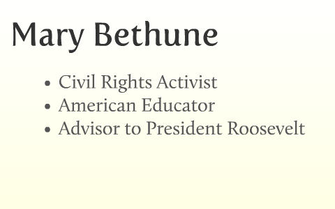 The Relationship Between Mary McLeod Bethune and Eleanor Roosevelt by ...