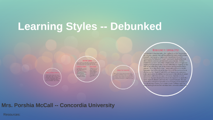Learning Styles --Debunked by Porshia McCall on Prezi
