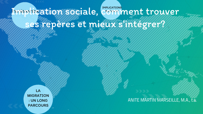Implication sociale, comment trouver ses repères et mieux s'intégrer? by Martin-Marseille Anite ...